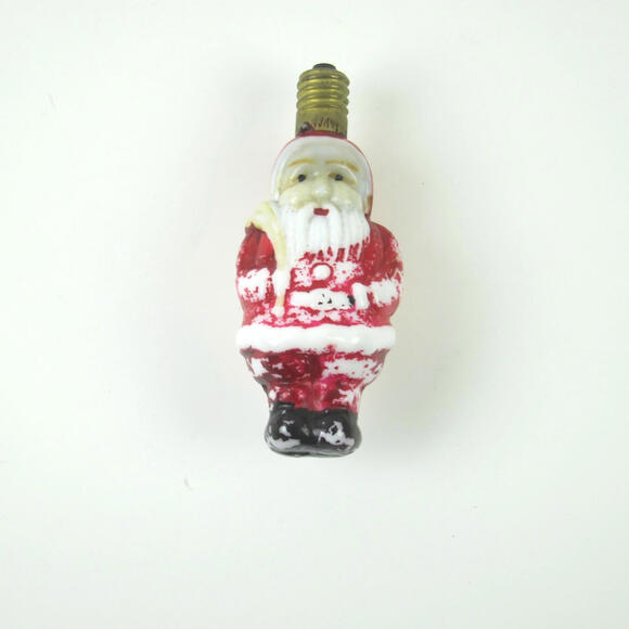 Holiday | Vintage Santa Claus Milk Glass Light Bulb C6 Christmas ...